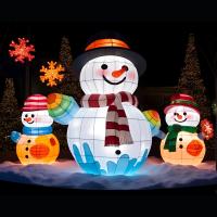 China 200-220CM Waterproof Snowman Lantern with LED Lighting for Outdoor Christmas Decorations - 110/220V Customizable for sale