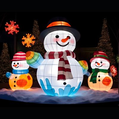 China 200-220CM Waterproof Snowman Lantern with LED Lighting for Outdoor Christmas Decorations - 110/220V Customizable for sale