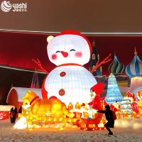 China 350cm Christmas Snowman Lantern - Handmade Outdoor LED Display with 110/220V Power for Theme Parks & Events for sale