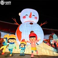China 350cm Christmas Snowman Lantern - Handmade Outdoor LED Display with 110/220V Power for Theme Parks & Events for sale