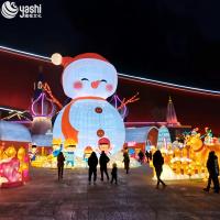China 350cm Christmas Snowman Lantern - Handmade Outdoor LED Display with 110/220V Power for Theme Parks & Events for sale