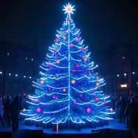 China Outdoor Waterproof Giant Christmas Tree & 3D Christmas Tree-shaped Sculpture Christmas Lights for sale