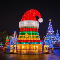 China Large-scale Outdoor Lighting Decorations - Christmas Hat Lighting Sculptures, for Holiday Decorations & Themed Light Shows for sale