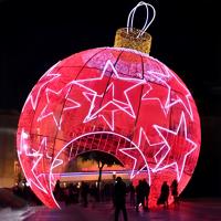 China Giant Walk-through Bauble Arch LED Motif Light, Oversized Christmas Ball Tunnel Light Sculpture for Shopping Mall & Plaza Holiday Decor for sale