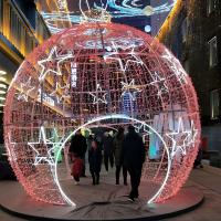 China Giant Walk-through Bauble Arch LED Motif Light, Oversized Christmas Ball Tunnel Light Sculpture for Shopping Mall & Plaza Holiday Decor for sale