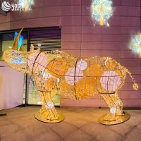 China Outdoor LED Rhino Sculpture Holiday Lights 200cm x 200cm with 110V/220V Power for Garden and Park Decoration for sale
