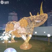 China Outdoor LED Rhino Sculpture Holiday Lights 200cm x 200cm with 110V/220V Power for Garden and Park Decoration for sale
