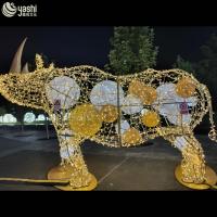 China Outdoor LED Rhino Sculpture Holiday Lights 200cm x 200cm with 110V/220V Power for Garden and Park Decoration for sale
