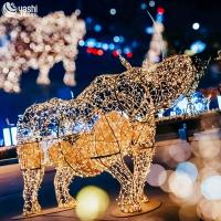 China Outdoor LED Rhino Sculpture Holiday Lights 200cm x 200cm with 110V/220V Power for Garden and Park Decoration for sale