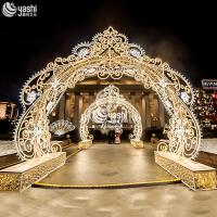 China 500cm Christmas LED Lighting Arch Gate with Santa Design - 110V/220V Customizable Event Decor for sale