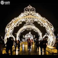 China 500cm Christmas LED Lighting Arch Gate with Santa Design - 110V/220V Customizable Event Decor for sale