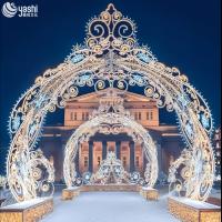 China 500cm Christmas LED Lighting Arch Gate with Santa Design - 110V/220V Customizable Event Decor for sale