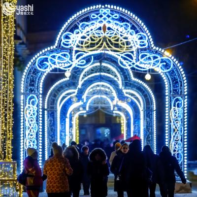 China Festive Giant LED Illumination Wire Arch Handmade for Shopping Center for sale