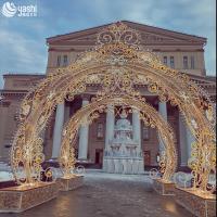 China 500cm Christmas LED Lighting Arch Gate with Santa Design - 110V/220V Customizable Event Decor for sale