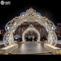 China 500cm Christmas LED Lighting Arch Gate with Santa Design - 110V/220V Customizable Event Decor for sale