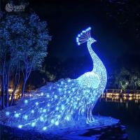 China Lifelike Peacock Sculpture Lighting for Zoo and Park Decorations for sale