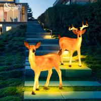 China LED Giant Outdoor Christmas Reindeer Lantern for Hotel Decor for sale