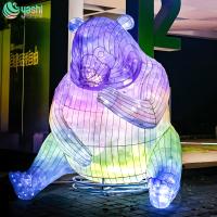 China Custom LED Bear Sculpture Lantern 200-220CM for Zoo & Garden Decor with 110/220V Power for sale