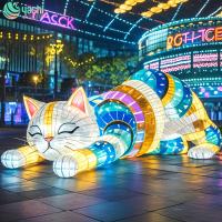 China Custom Cat Lantern 220-230CM with LED Lighting for Urban Decor - Waterproof Steel Frame & 110/220V Power for sale