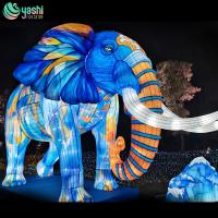 China Custom Colorful Elephant Zigong Lantern, Giant LED Animal Light Sculpture for Outdoor Park Cultural Festival Light Show for sale
