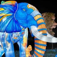 China Custom Colorful Elephant Zigong Lantern, Giant LED Animal Light Sculpture for Outdoor Park Cultural Festival Light Show for sale