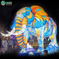 China Custom Colorful Elephant Zigong Lantern, Giant LED Animal Light Sculpture for Outdoor Park Cultural Festival Light Show for sale