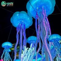 China Iron  silk and cloth luminous jellyfish-shaped lanterns for holiday parties for sale