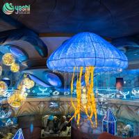 China Iron  silk and cloth luminous jellyfish-shaped lanterns for holiday parties for sale