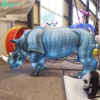 China Custom Realistic Rhinoceros Zigong Lantern, Giant LED Animal Light Sculpture for Zoo Park & Night Festival Display for sale