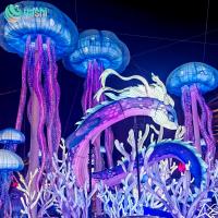China Iron  silk and cloth luminous jellyfish-shaped lanterns for holiday parties for sale