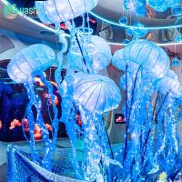 China Iron  silk and cloth luminous jellyfish-shaped lanterns for holiday parties for sale