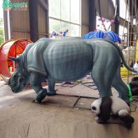 China Custom Realistic Rhinoceros Zigong Lantern, Giant LED Animal Light Sculpture for Zoo Park & Night Festival Display for sale
