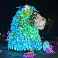 China High-Quality Lion Sculpture Lantern for Outdoor Decor and Themed Light Shows for sale