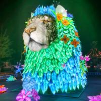 China High-Quality Lion Sculpture Lantern for Outdoor Decor and Themed Light Shows for sale