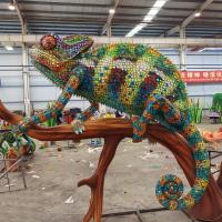 China Handmade Animal Lantern - Chameleon Sculpture Illuminated LED Lantern, Customizable for sale