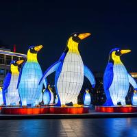 China Handcrafted Silk Penguin Lantern - Waterproof Material for Zoo Decorations for sale
