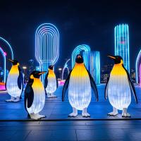 China Handcrafted Silk Penguin Lantern - Waterproof Material for Zoo Decorations for sale