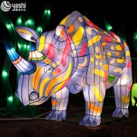 China Factory Wholesale - Handmade Rhino Model Lanterns for Zoo Decorations for sale