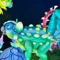 China Custom Ankylosaurus Dinosaur Zigong Lantern, Giant LED Dinosaur Light Sculpture for Dino‑Theme Park & Night Festival for sale