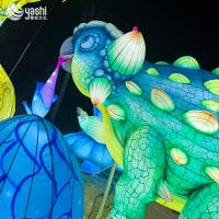 China Custom Ankylosaurus Dinosaur Zigong Lantern, Giant LED Dinosaur Light Sculpture for Dino‑Theme Park & Night Festival for sale