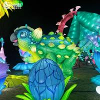 China Custom Ankylosaurus Dinosaur Zigong Lantern, Giant LED Dinosaur Light Sculpture for Dino‑Theme Park & Night Festival for sale