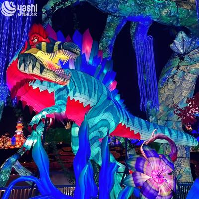 China Lifelike Dinosaur Model Sculptures - LED Outdoor Lighting Decorations for Theme Parks for sale
