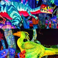 China Lifelike Dinosaur Model Sculptures - LED Outdoor Lighting Decorations for Theme Parks for sale
