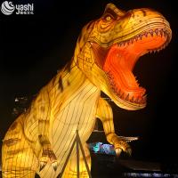 China Lifelike Tyrannosaurus Rex Model with Waterproof Outdoor LED Lantern for sale