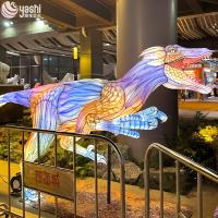 China Custom Feathered Velociraptor Dinosaur Zigong Lantern, Giant LED Dinosaur Light Sculpture for Dino‑Theme Park & Outdoor Festival Show for sale