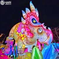 China Realistic Triceratops Baby Sculpture Lighting for Outdoor and Park Decoration for sale