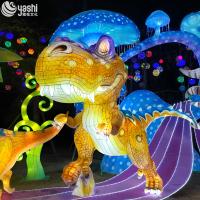 China Realistic T-Rex Dinosaur Sculpture Lantern for Outdoor Decoration for sale