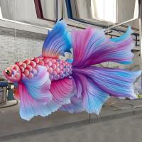 China Outdoor Chinese Fish Lantern 3D Light Up Fish Sculpture Lamp for sale