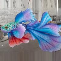 China Outdoor Chinese Fish Lantern 3D Light Up Fish Sculpture Lamp for sale