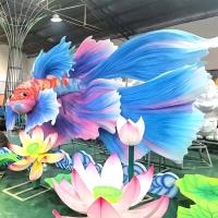 China Outdoor Chinese Fish Lantern 3D Light Up Fish Sculpture Lamp for sale